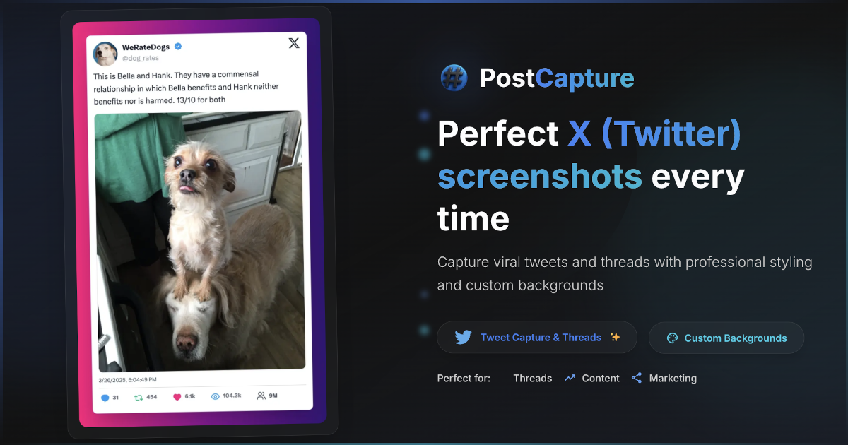 PostCapture - Transform Your X (Twitter) Screenshots